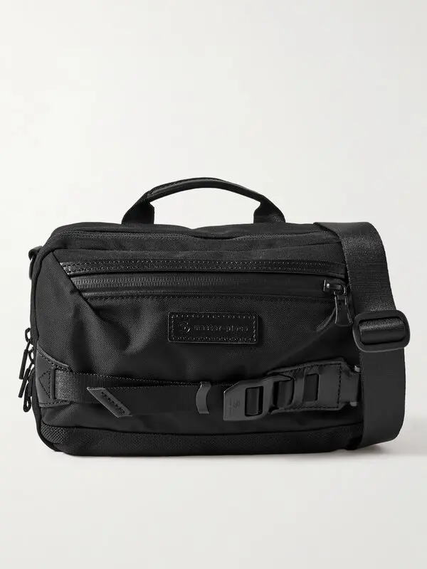MASTER-PIECE CO Leather-trimmed Messenger Bag - Black
