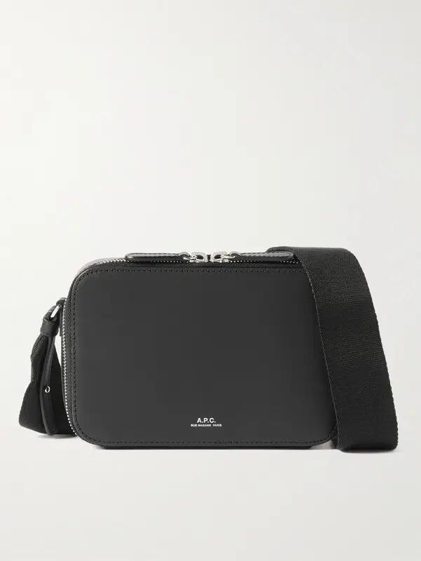 A.p.c. Leather Messenger Bag - Black