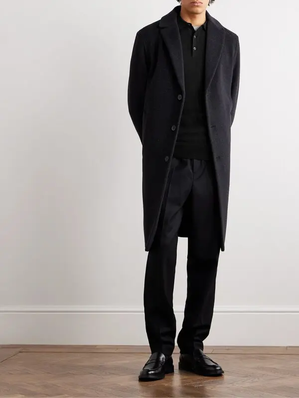 Mr P. Merino Wool Polo Shirt - Black