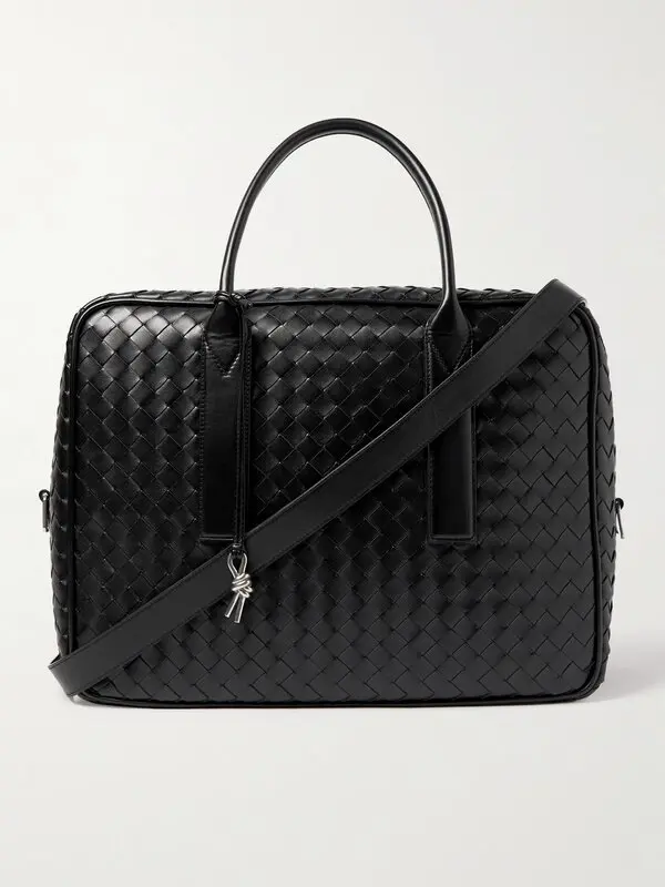 Bottega Veneta Intrecciato Leather Briefcase - Black