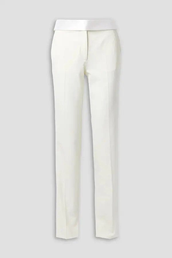 Stella McCartney Satintrimmed Twill Straight-leg Pants - Ecru