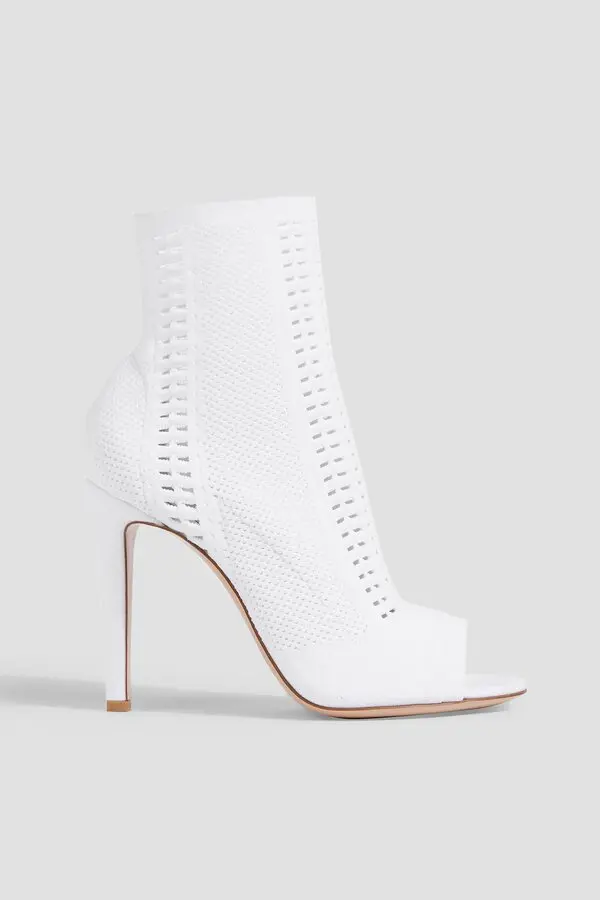 GIANVITO ROSSI Stretchknit Peep-toe Ankle Boots
