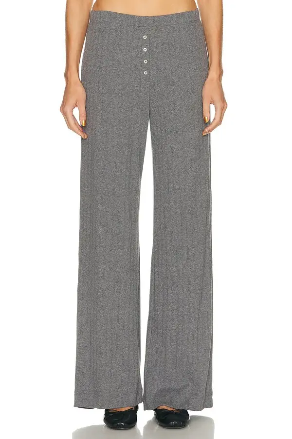 LESET Pointelle Boxer Pant In Sage - Granite