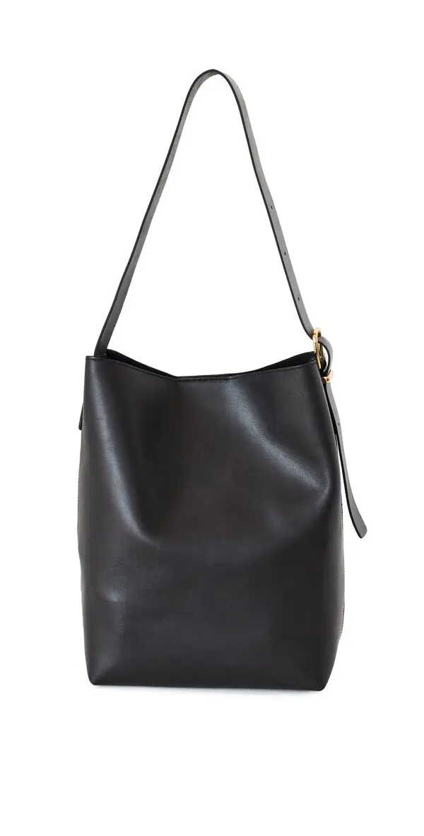 Madewell Leather Bucket Tote - True Black