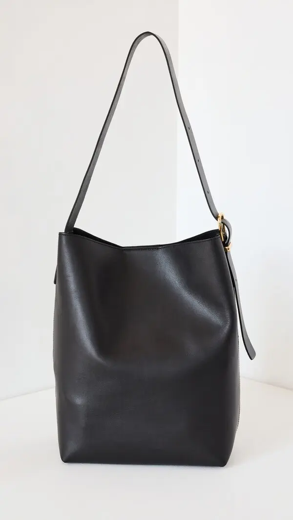 Madewell Leather Bucket Tote - True Black