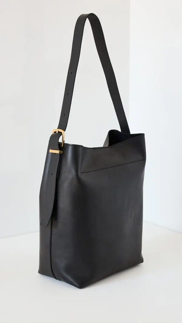 Madewell Leather Bucket Tote - True Black