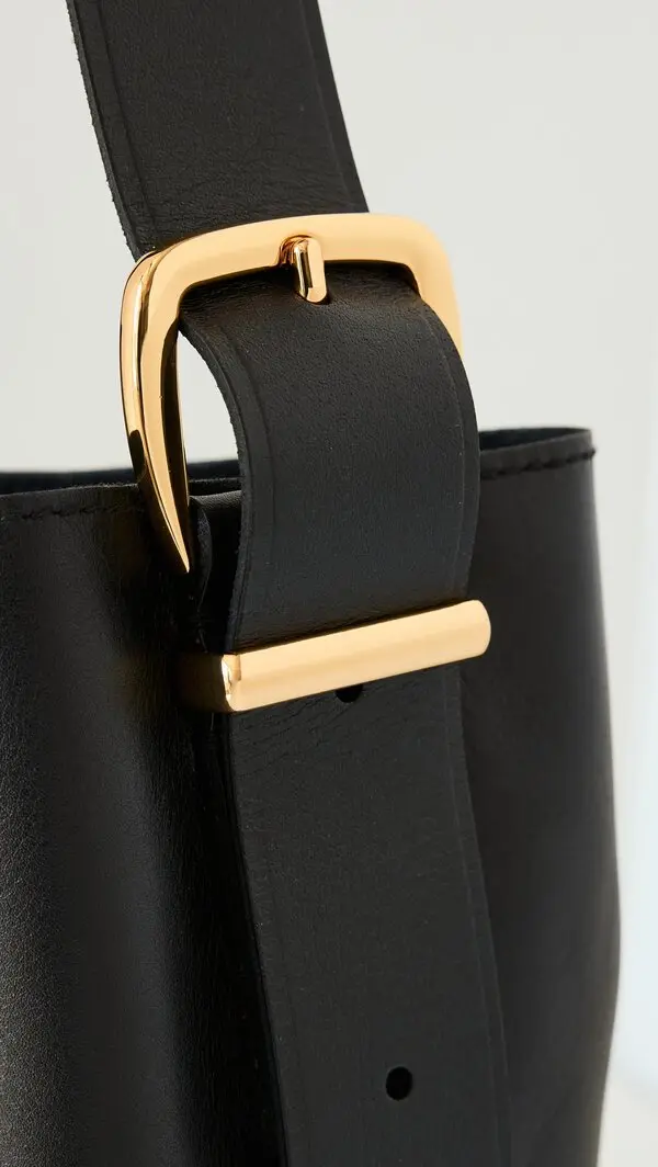 Madewell Leather Bucket Tote - True Black