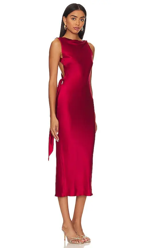 THE BAR Silk Maxi Dress - Chianti