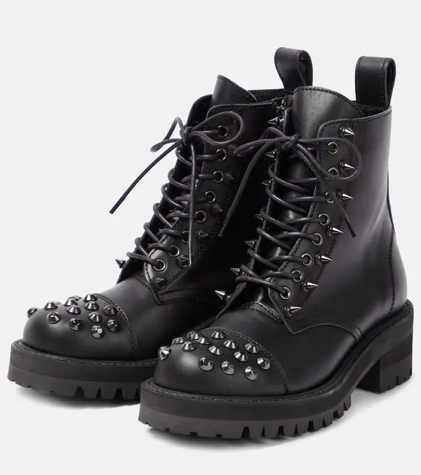 Junya Watanabe Embellished Leather Biker Boots
