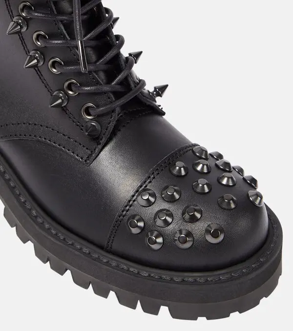 Junya Watanabe Embellished Leather Biker Boots
