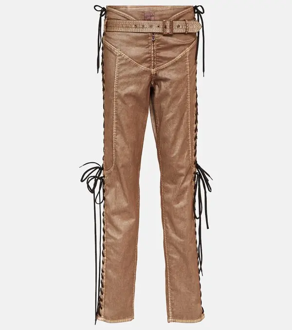 Jean Paul Gaultier X Knwls Low-rise Denim Pants - Brown