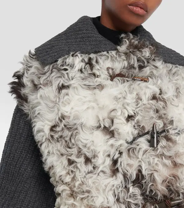 Alanui The Big Chill Shearling And Wool Jacket