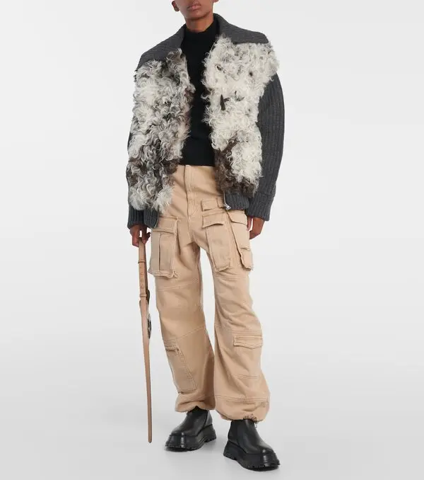 Alanui The Big Chill Shearling And Wool Jacket