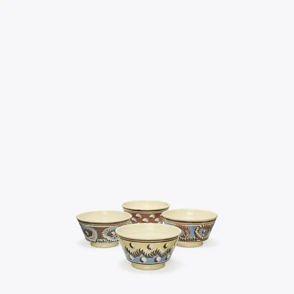 Tory Burch Mochaware Soup Bowl, Set Of 4 - Blue Multi