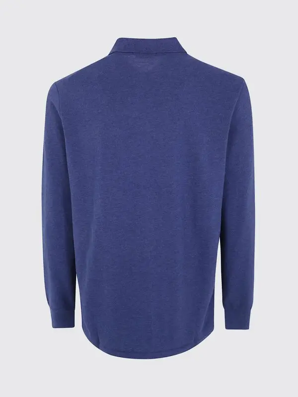 Polo Ralph Lauren Long-sleeved Slim Fit Cotton Polo Shirt - Navy