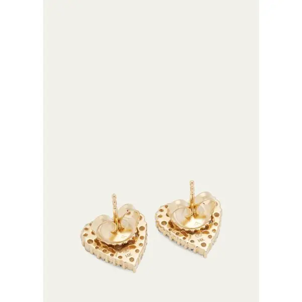 SYDNEY EVAN 14k Yellow Gold Diamond Heart Stud Earrings