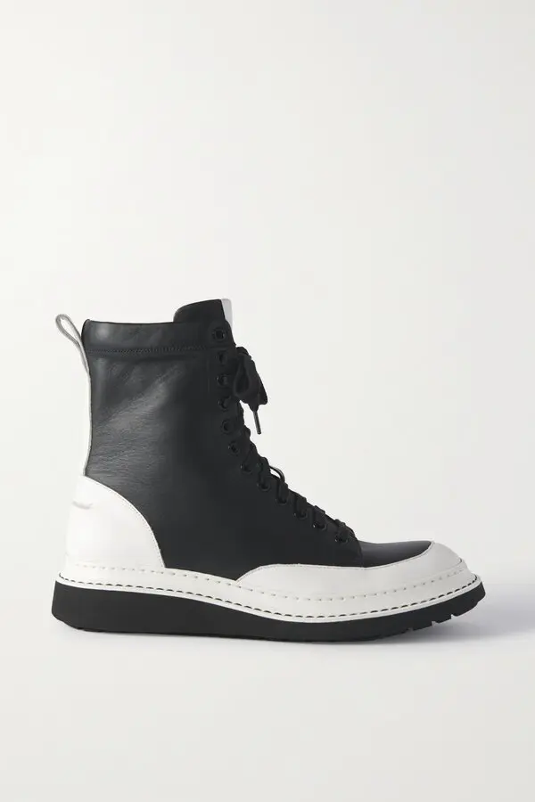 Loewe Two-tone Leather Combat Boots