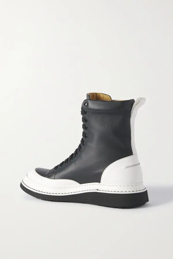 Loewe Two-tone Leather Combat Boots