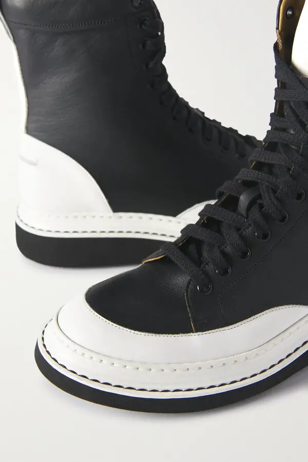 Loewe Two-tone Leather Combat Boots