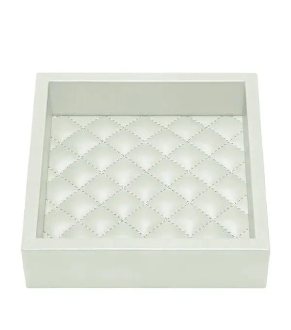 RIVIERE Small Quilted Febe Diamonds Tray - Green