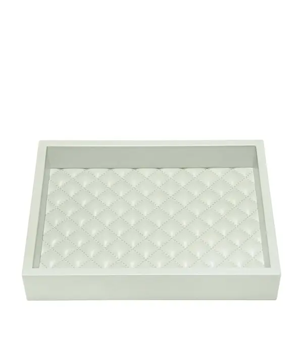 RIVIERE Large Quilted Febe Diamonds Tray - Green