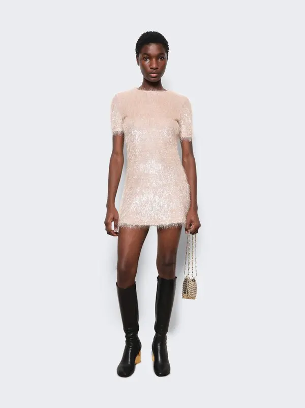 Rabanne Mini Flare Dress In Light Pink - 70% Off | Editorialist