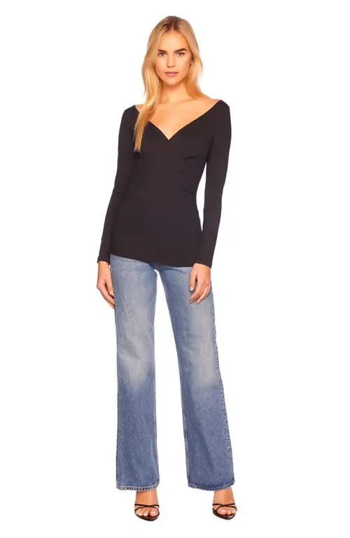 Susana Monaco Long Sleeve Wrap Top