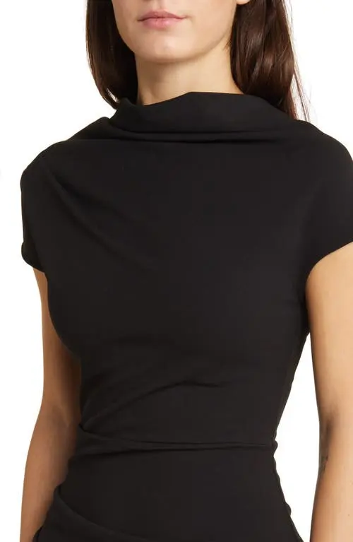 NIKKI LUND Marilyn Ruched Knit Dress - Black