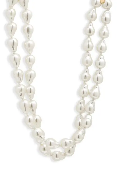 Lele Sadoughi Jackie Double Row Imitation Necklace - Pearl