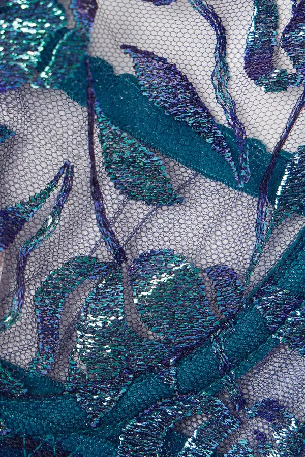 Agent Provocateur Sparkle Satin-trimmed Metallic Embroidered Tulle Underwired Bra