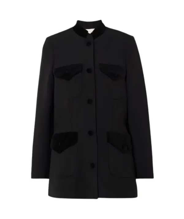 LIBEROWE Raja Velvet-trimmed Wool Jacket