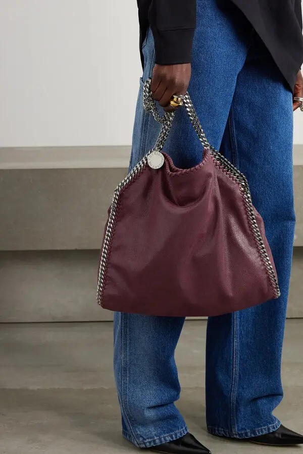 Stella McCartney Net Sustain The Falabella Small Vegetarian Brushed-leather Shoulder Bag
