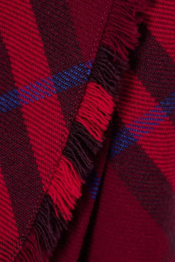Burberry Checked Wool Wrap Skirt