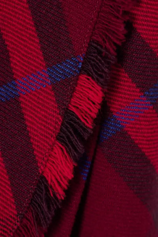 Burberry Checked Wool Wrap Skirt