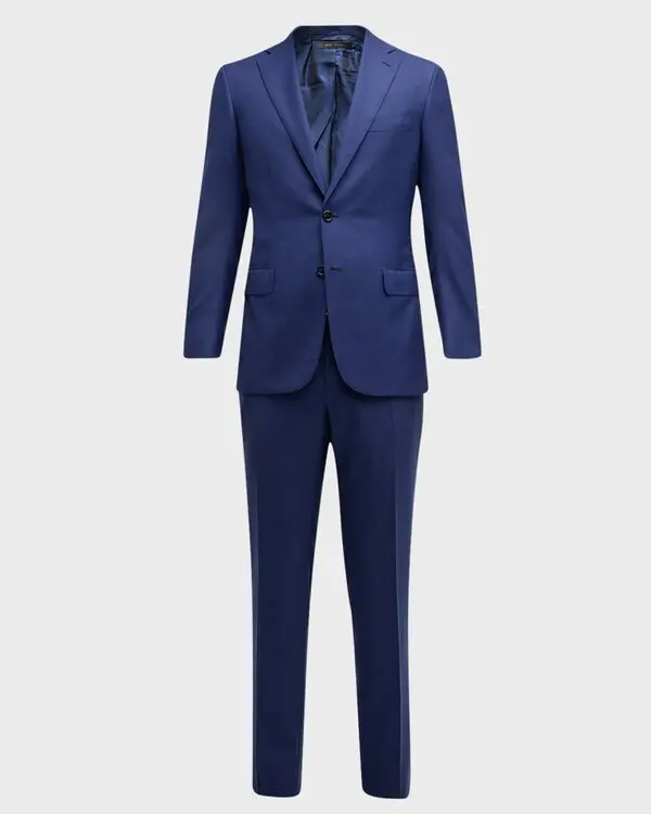 Brioni Wool Sharkskin Suit - Blue