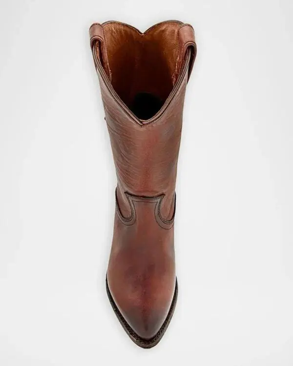 THE FRYE COMPANY Billy Calfskin Western Boots - Cognac