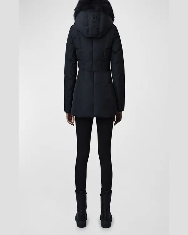 Mackage Adali Down Jacket With Shearling Collar - Black