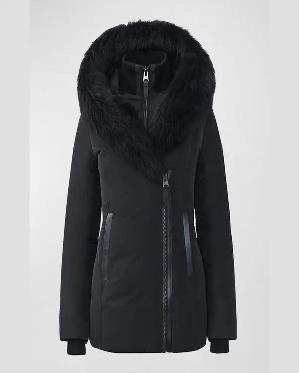 Mackage Adali Down Jacket With Shearling Collar - Black