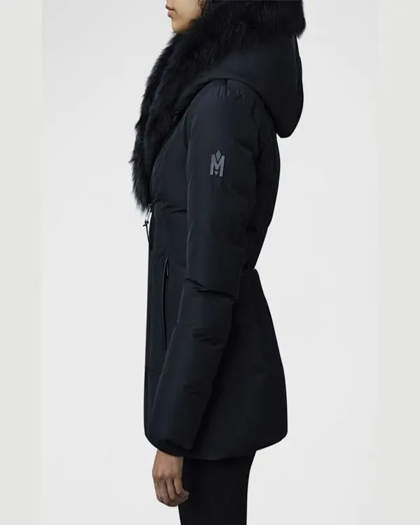 Mackage Adali Down Jacket With Shearling Collar - Black