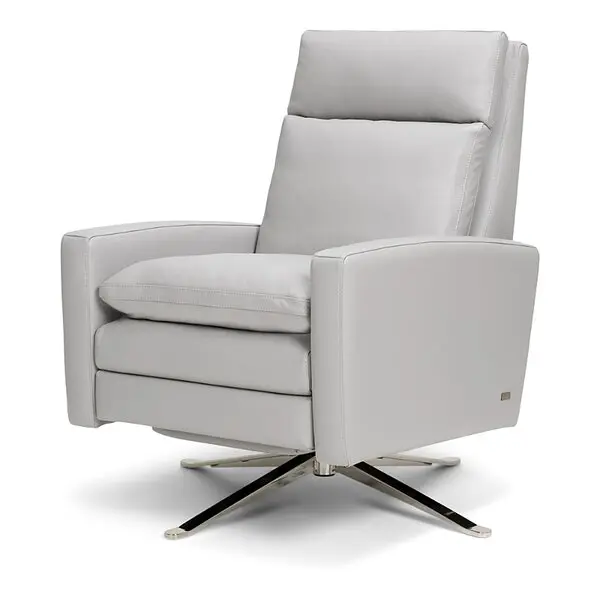 AMERICAN LEATHER Simon Swivel Recliner - Capri Thundercloud