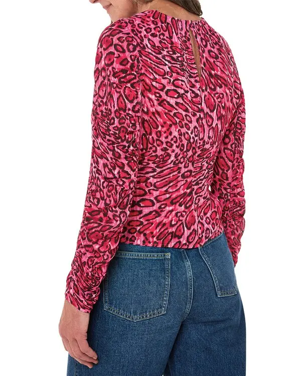 Whistles Waving Leopard Gathered Top