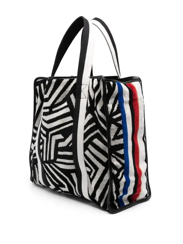 Missoni Abstract Pattern Terry-Cloth Tote Bag - Black  display picture 3
