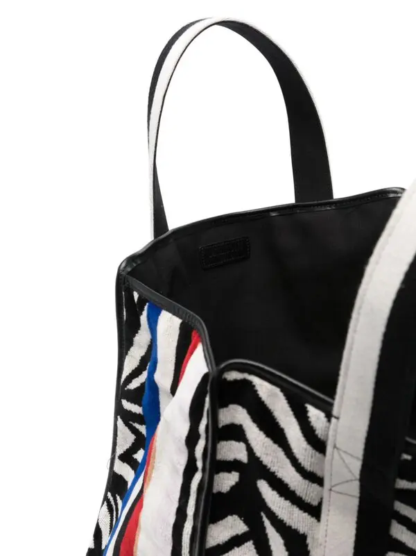Missoni Abstract Pattern Terry-Cloth Tote Bag - Black  display picture 1
