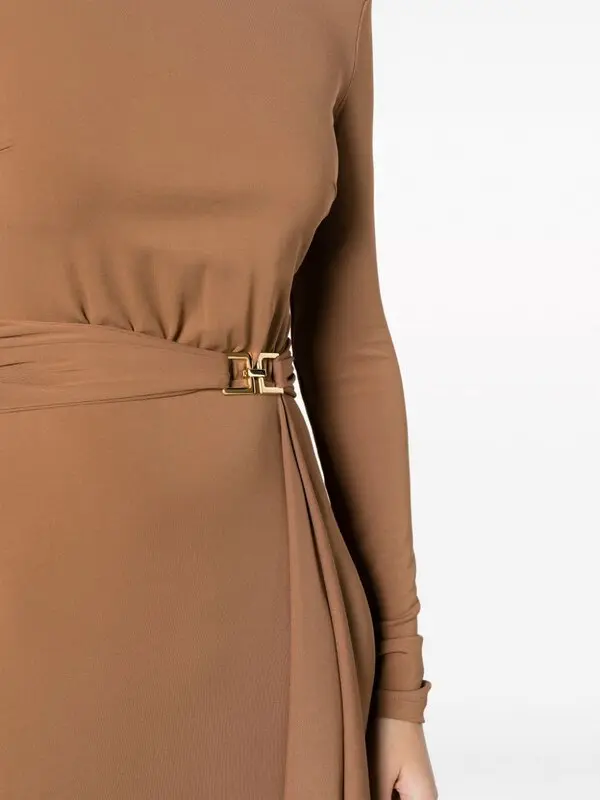 Elisabetta Franchi Asymmetric Jersey Midi Dress