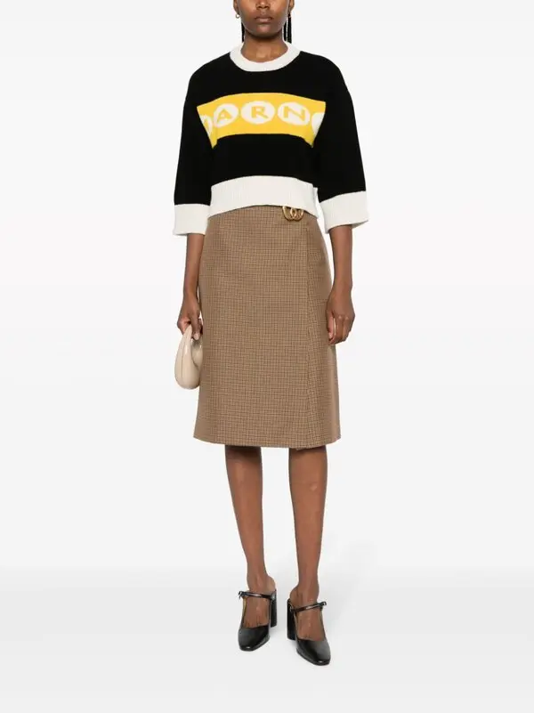 Marni Logo-intarsia Cropped Jumper