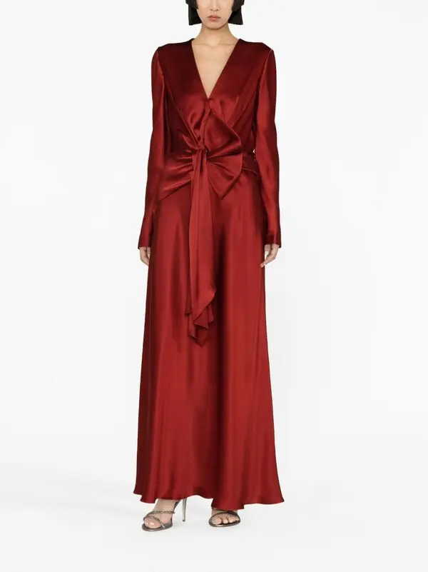 Alberta Ferretti Bow-detail Draped Gown