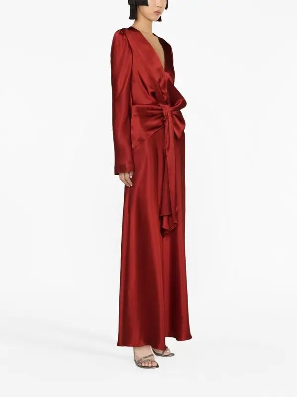 Alberta Ferretti Bow-detail Draped Gown