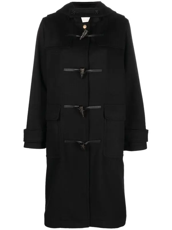Mackintosh Single-Breasted Toggle-Fastening Coat In Black - 30