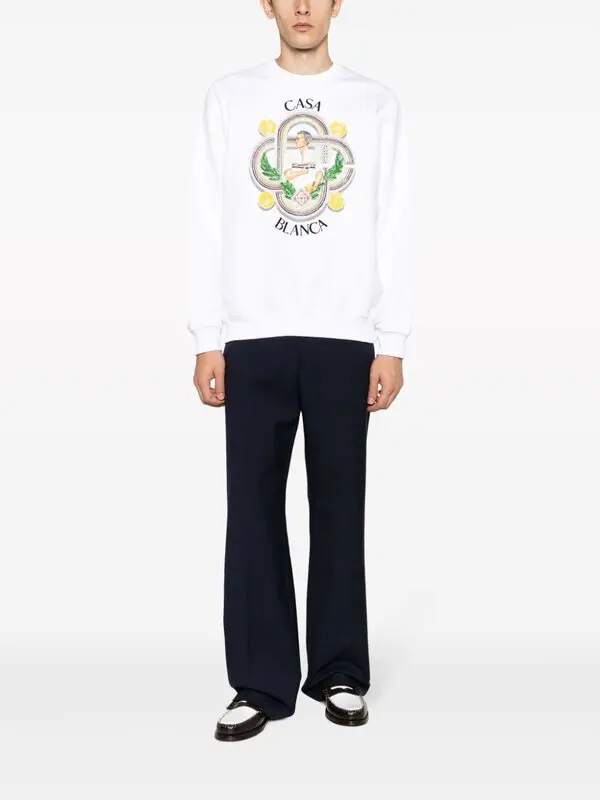 Casablanca Le Joueur Organic Cotton Sweatshirt - White
