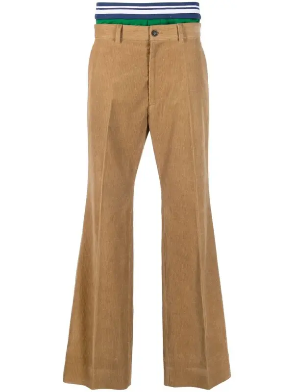 Dsquared2 Double-waistband Corduroy Trousers - Brown